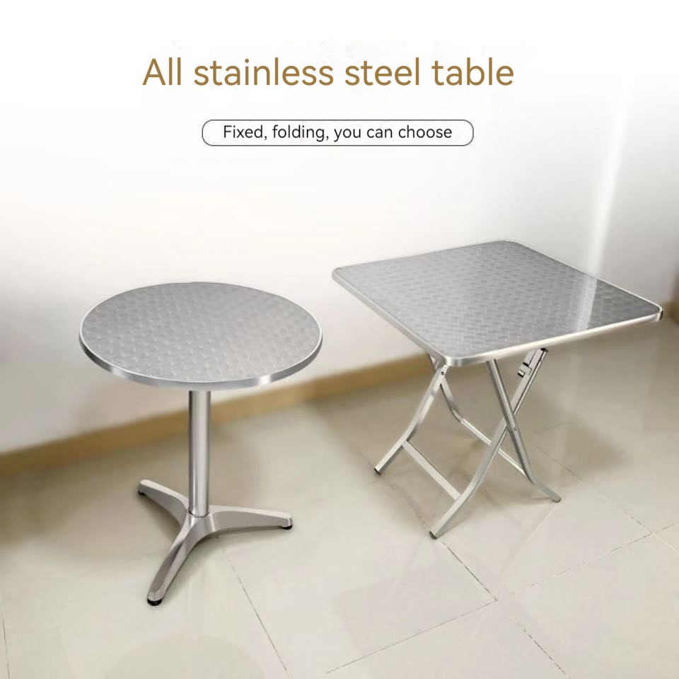 💗201 Stainless Steel Foldable Table/convenient small square table ...