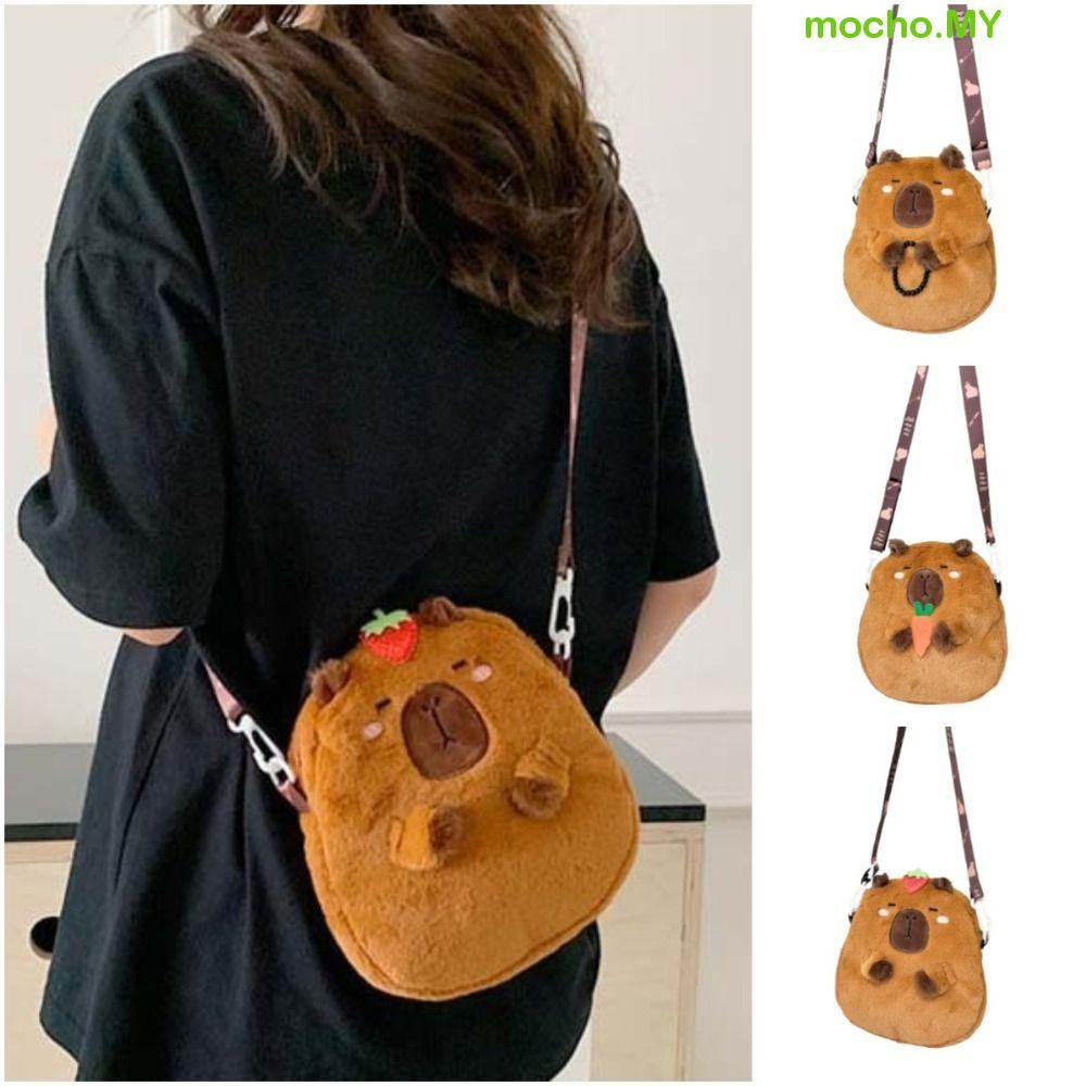 MOCHO Capybara Plush Shoulder Bag, Animal Cartoon Large Capacity ...