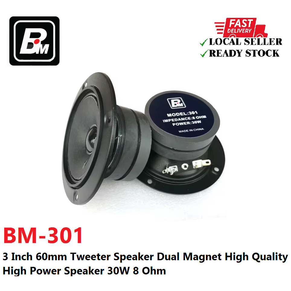 BM 301 3 inch 60mm Tweeter Speaker Dual Magnet High Quality High Power ...