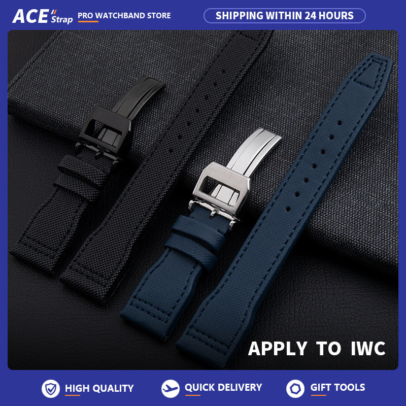 Apply To IWC Watch Strap Nylon Carbon Fiber Strap 21mm 22mm For ...