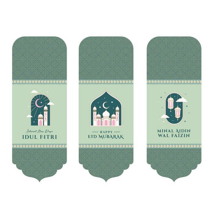 HIJAU Fastpack | 30 Pcs Rectangular Eid Al-Fitr Jar Seal Stickers ...