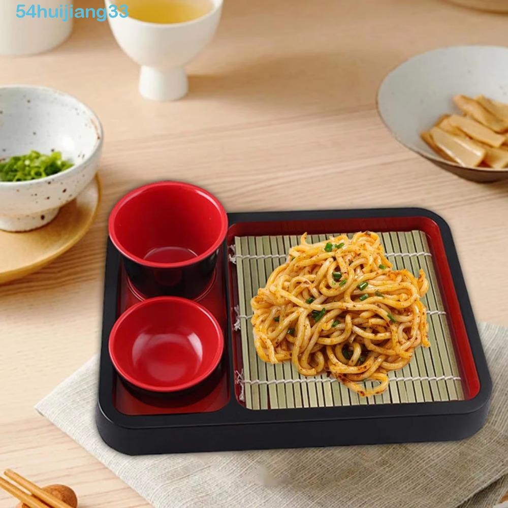 HUIJIANG Cold Noodle Dish, Japanese Style with Bamboo Mat Soba Noodles ...