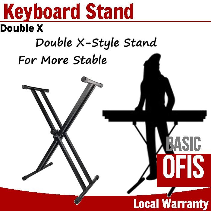 X-Style Adjustable Keyboard Piano X Frame Stand Heavy Duty Aluminum ...
