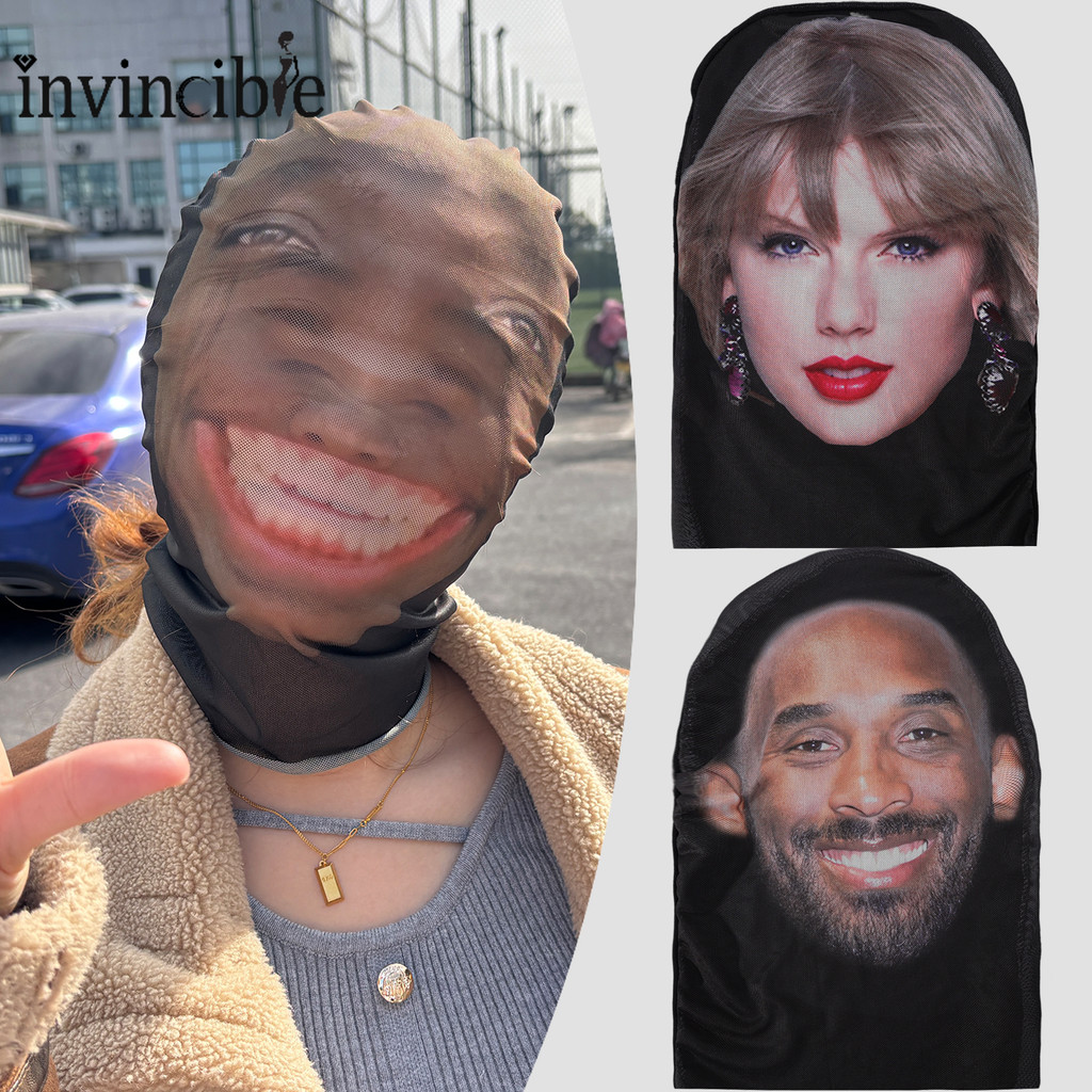 Messi/Mbappe Celebrity Serise Face Cover - Elastic Mesh Full Face Mask ...