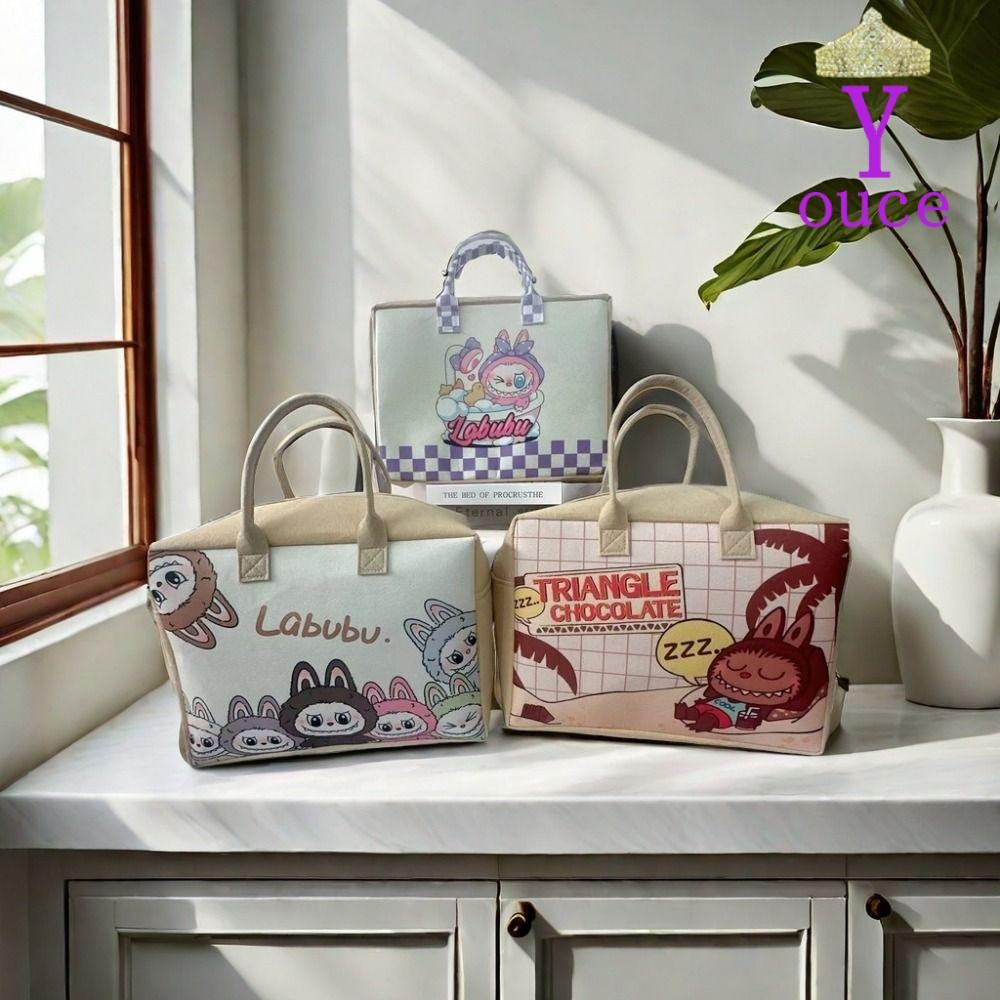 YOUCE Labubu Felt Travel Bag, Luggage POP MART Tote Bag, Cartoon ...