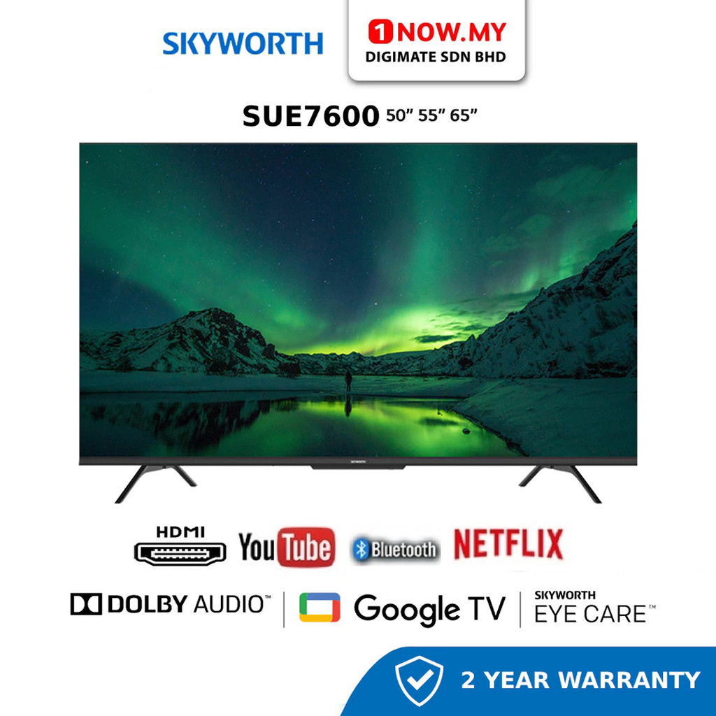 SKYWORTH 50" / 55" / 65" 4K UHD Google TV 50/55/65SUE7600 | Eye Care ...