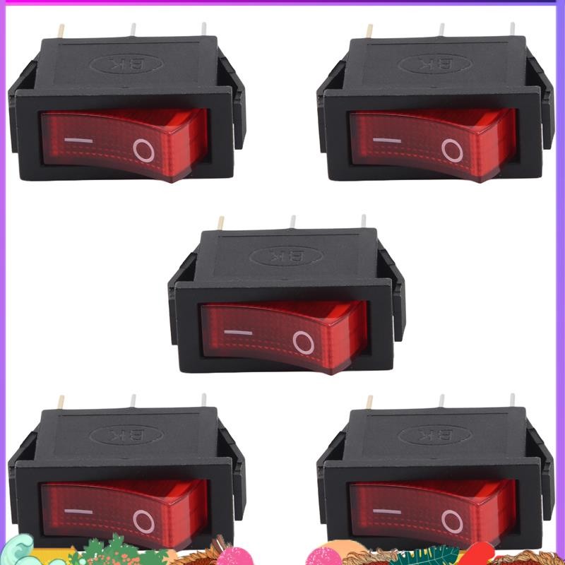 AC 16A/250V 20A/125V Red Light Illuminated On Off SPST Boat Rocker Switch x 5 Pcs ffefhrudh ...