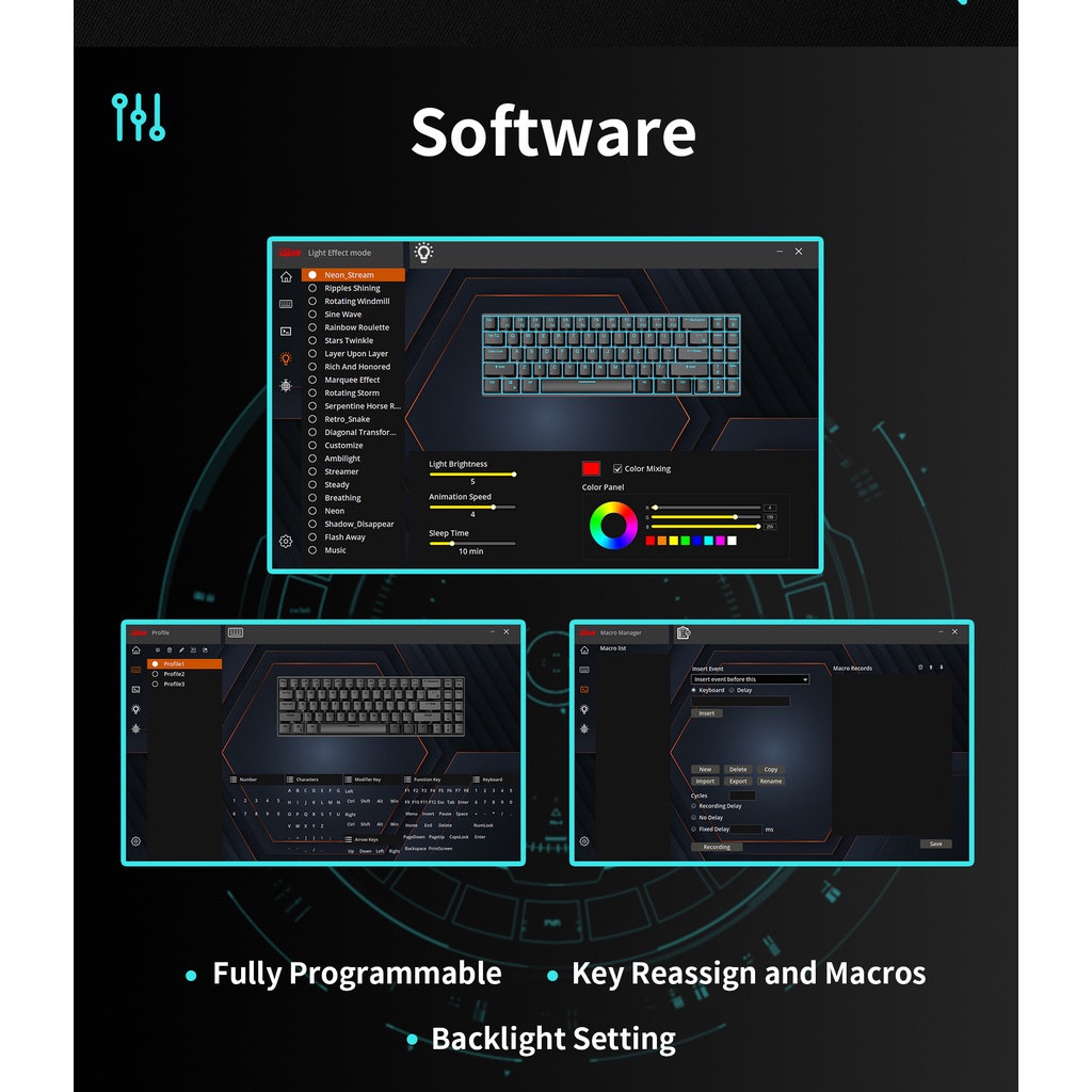 Royal Kludge RK92 Wireless Bluetooth mechanical keyboard 92 Key ...