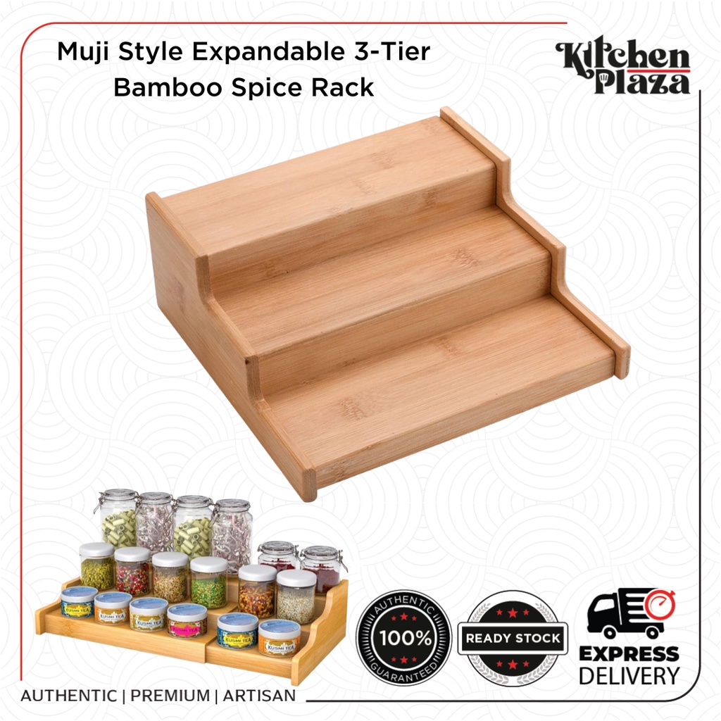 Muji Style Expandable 3-Tiers Bamboo Rack/Spice Rack | Shopee Malaysia
