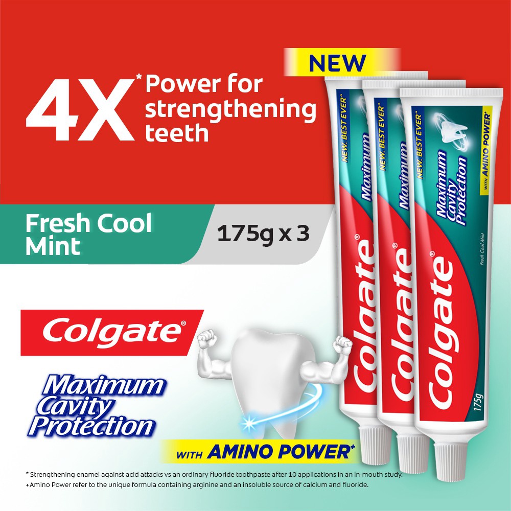 Colgate Maximum Cavity Protection Toothpaste Fresh Cool Mint 175g x 3s ...