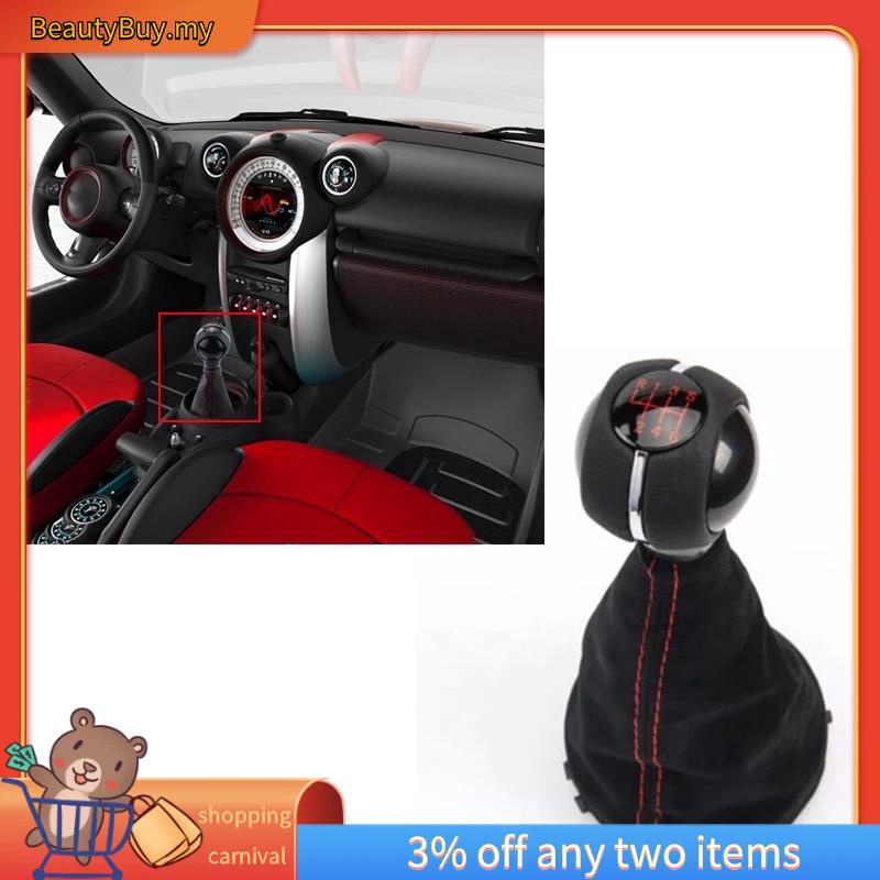 6 Speed Manual Gear Lever Shift Knob with Gaitor Leather Boot for Mini ...
