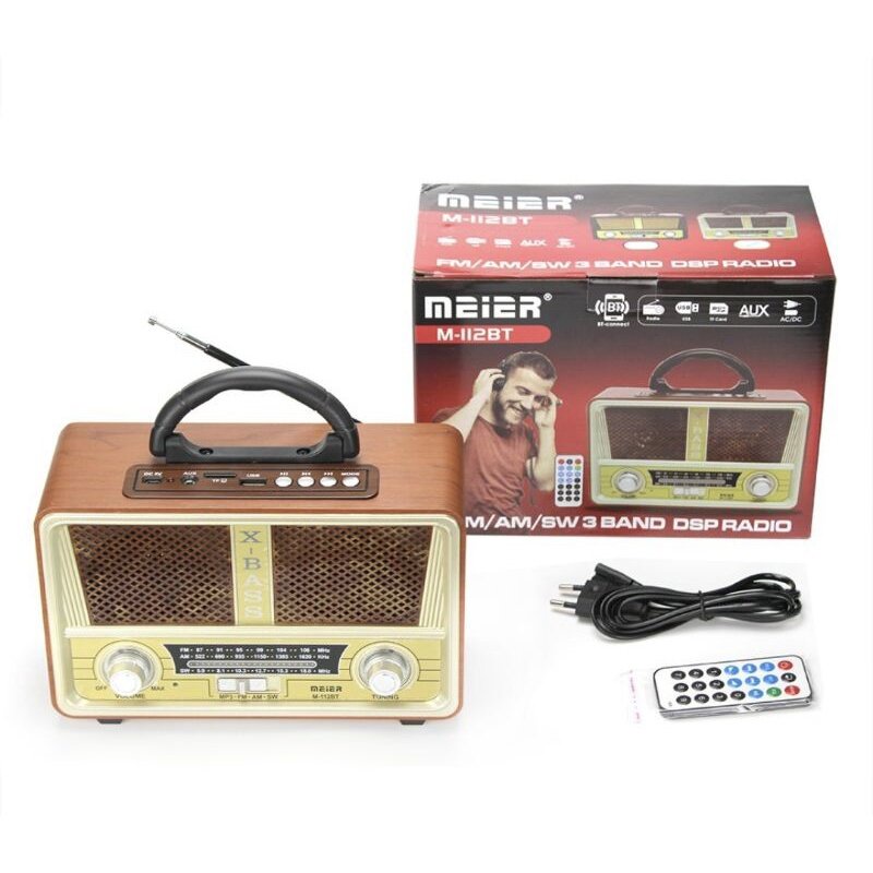 Meier Retro Bluetooth Radio Speaker M-112BT Radio with MP3 Player and Bluetooth FM / AM / SW3 ...