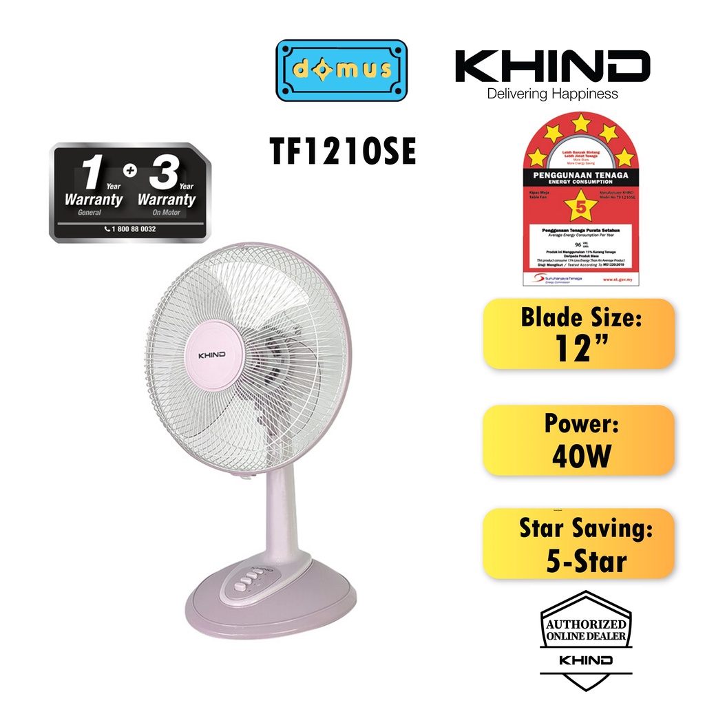Khind Table Fan 12 Inch Desk Fan Kipas Meja 12" TF1210SE | Shopee Malaysia