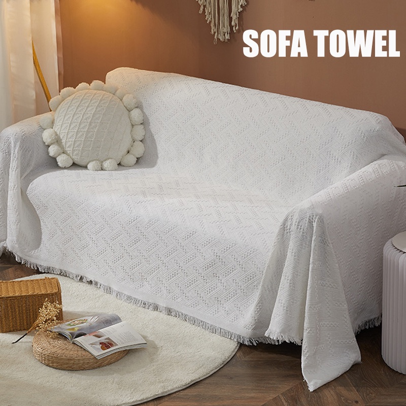 Sofa Towel Set Nordic Sofa Blanket Cover Soft Bedroom Tassel Air ...