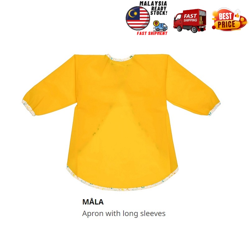 MINIKEA Kid Long Sleeves Apron . Waterproof & Lightweight Drawing Apron ...