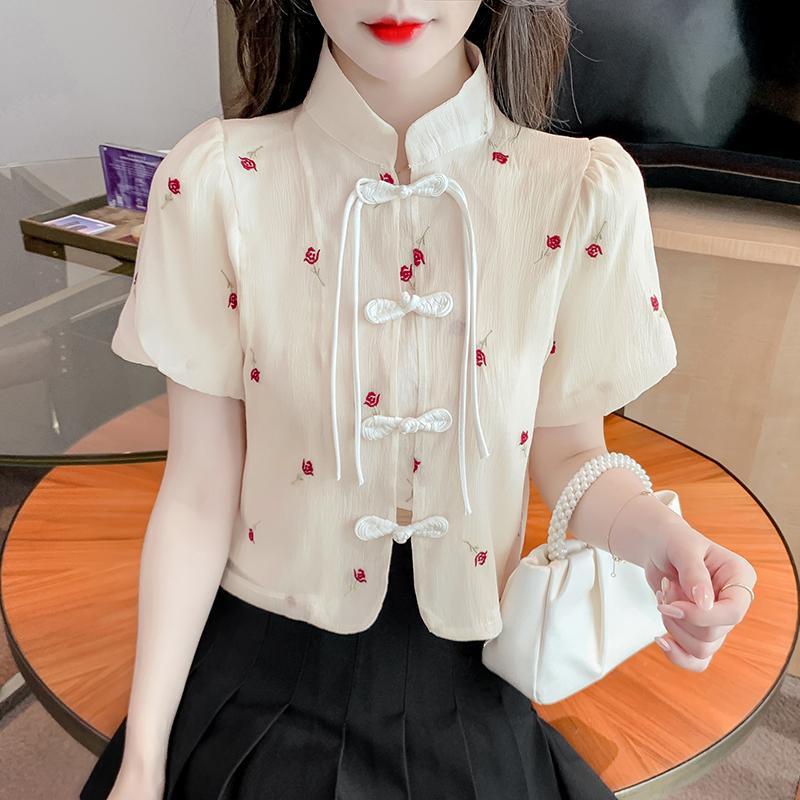 [Ready Stock Fast Shipping] French style top for women New Chinese ...