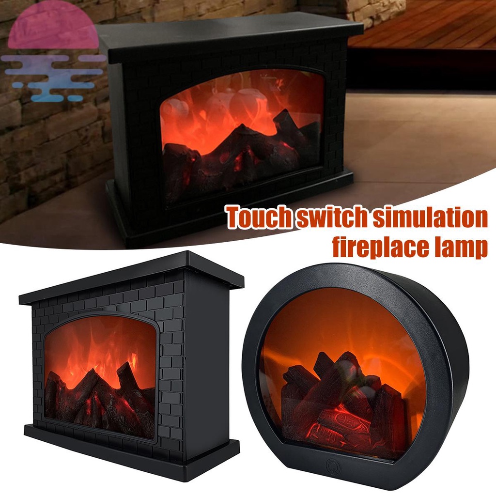 Fireplace Lantern Touch Switch LED Fireplace Lantern Simulation Log ...