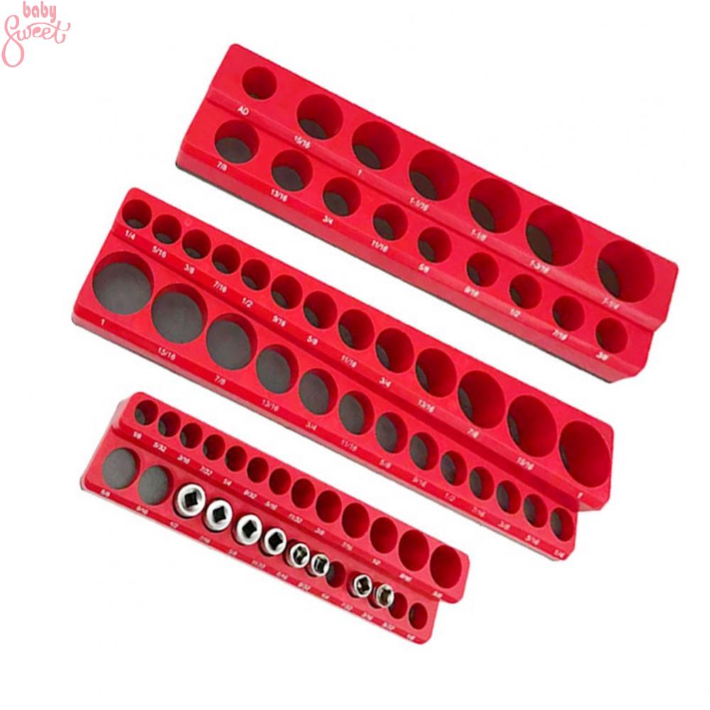 Socket Holder 1/4\" 3/8\" 1/2\" Magnetic Socket Organizer Storage Racks ...