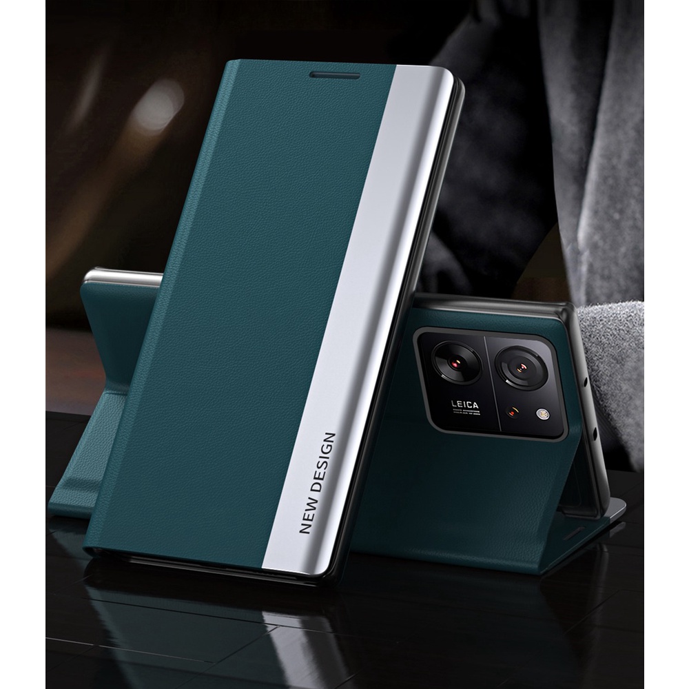 Fashion Contrast Colors PU Leather Casing Xiaomi 13T Pro 5G Magnetic ...