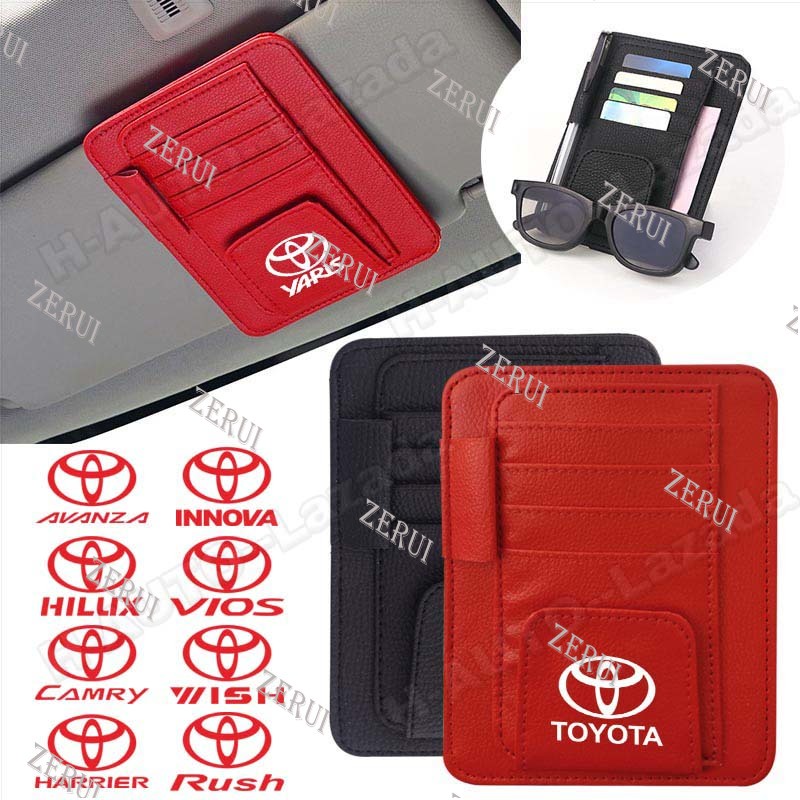 ZR For Car Card Holder Sun Visor Organizer For Toyota Wish Alphard Vios ...