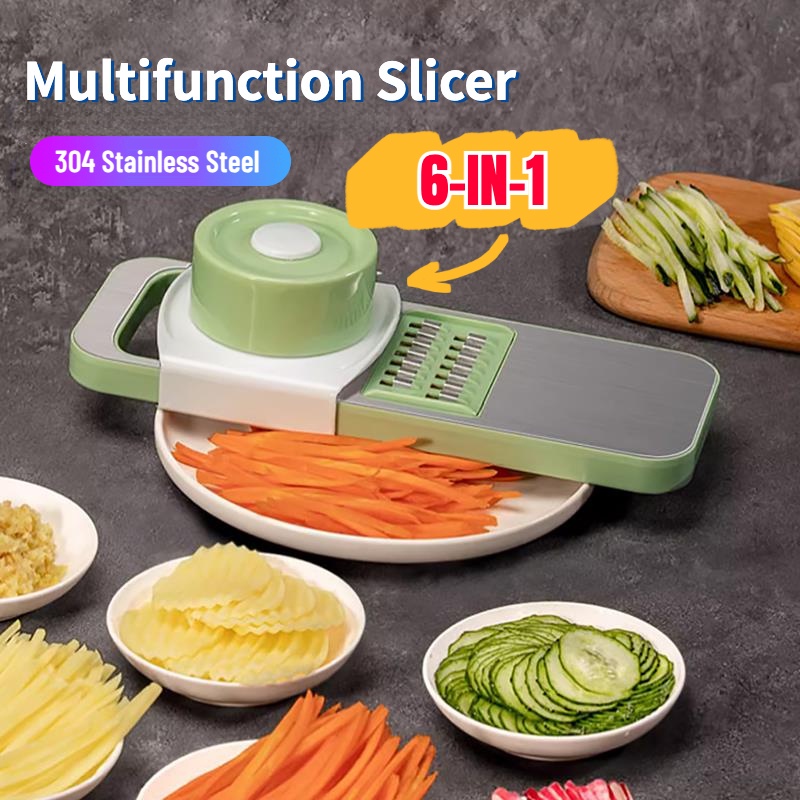 READY STOCK 6-IN-1 Multifunctional Vegetable Slicer, Shredder ...
