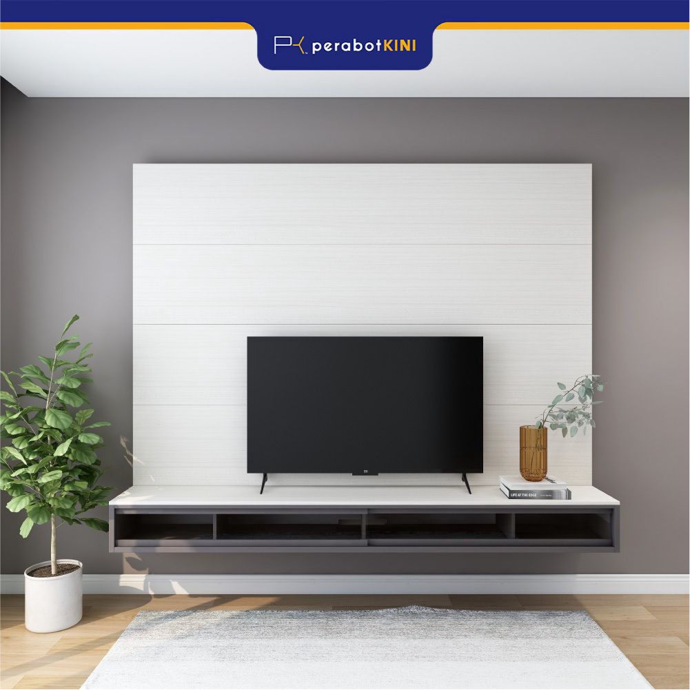 Wall Mounted 8ft TV Cabinet with Wall Panels (WTV2428A Set) | Shopee ...