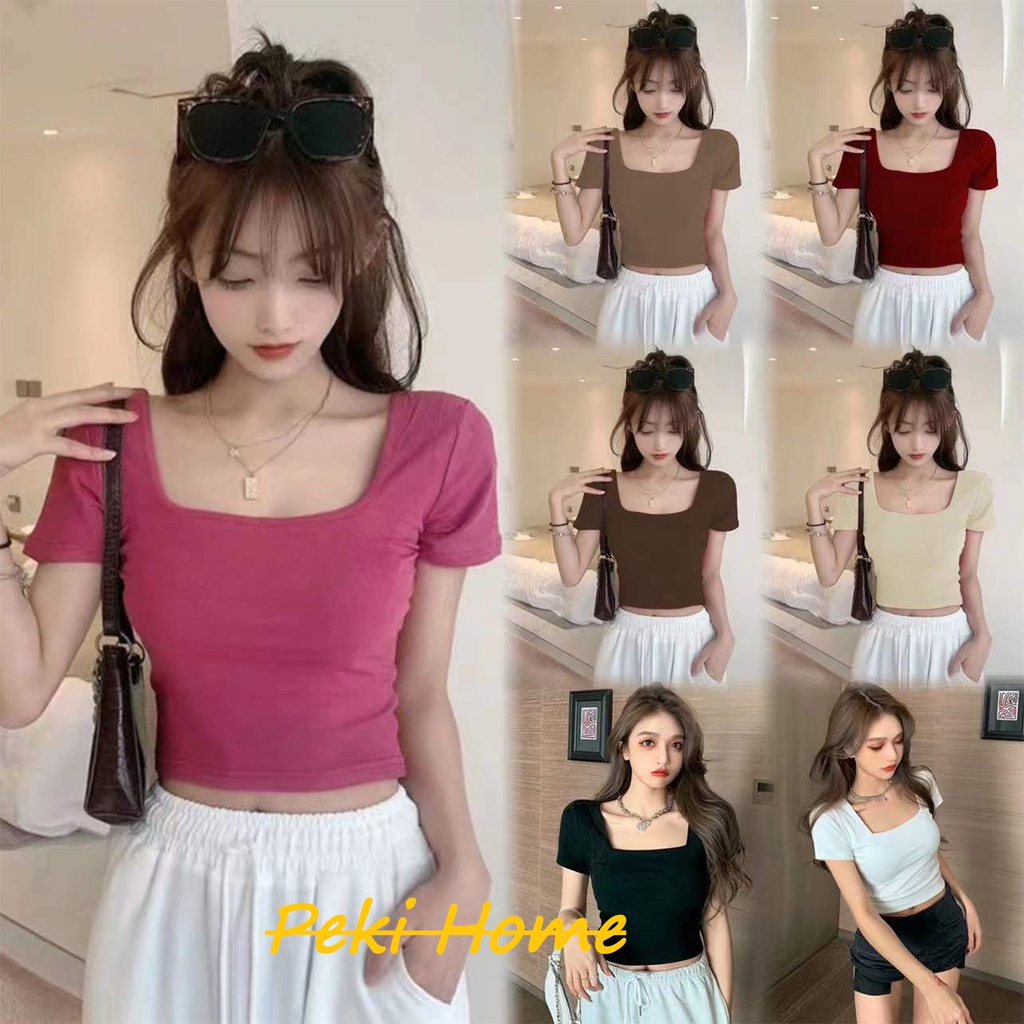 Women's Minimalist Short Crop Tops Comfortable To Wear | Shopee Malaysia