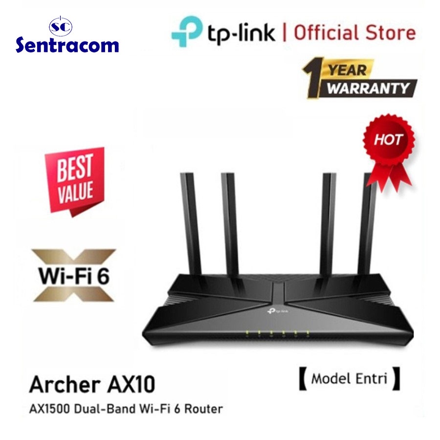 Tp-link Archer AX10 AX1500 Wi-Fi 6 Router Dual Band Wireless | Shopee ...