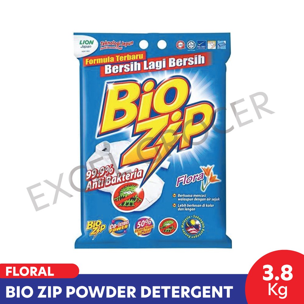 Bio Zip Floral Powder Detergent 3.8kg | Shopee Malaysia