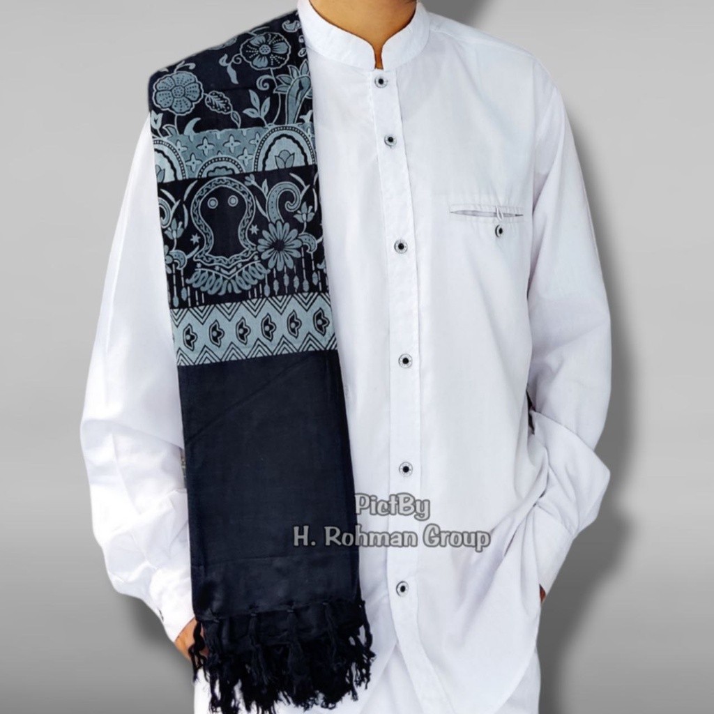 HITAM PUTIH Kashmiri Black And White Turban With Ethnic Motifs Printing ...