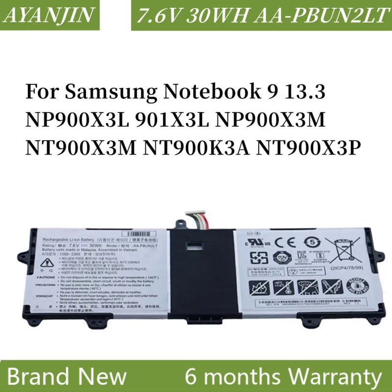 AA-PBUN2LT AA-PBUN2QT Battery for Samsung NP900X3L 900X3L-K01 900X3L-K04 NP900X3L-K02CN NT900X3M ...
