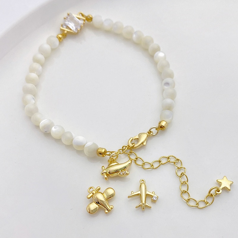 Pendant Plane Fighter 14K Gold-Clad Color Retention Inlaid Zirconium ...