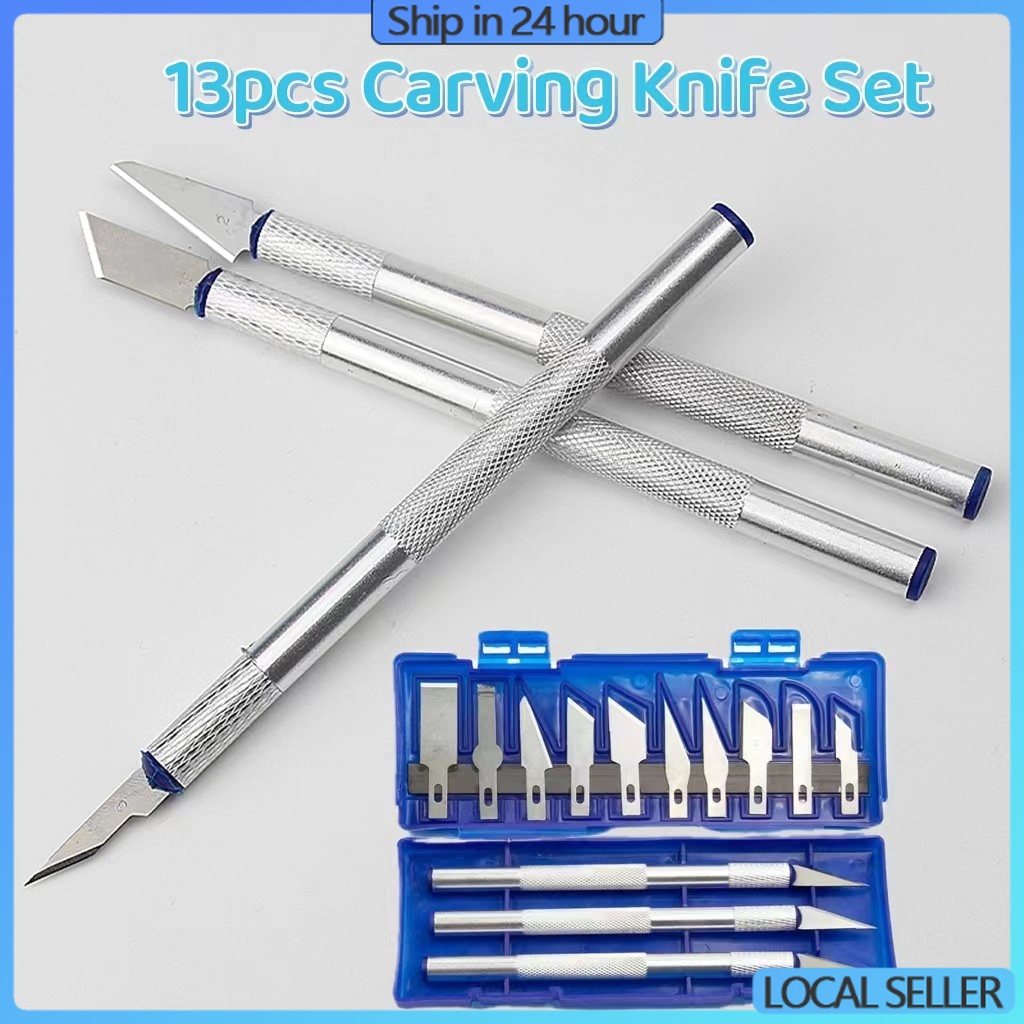 13PCS Carving Knive Set Aluminum Alloy Carving Knives Paper Cutting And ...
