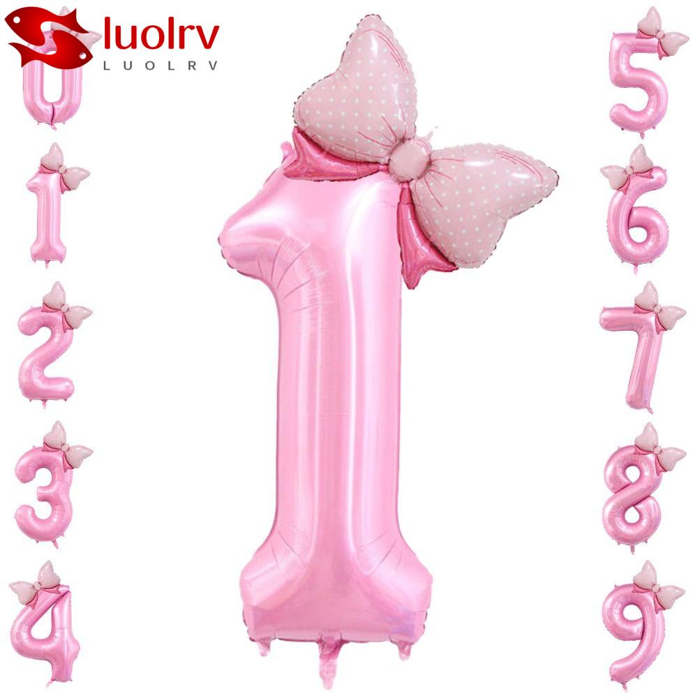 LUOLRV Jumbo Number Balloon, Princess Birthday Girls Birthday Number ...