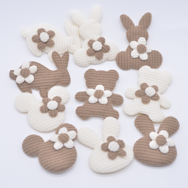 10Pcs Padded Kawaii Rabbit Bear Mouse Head Appliques for DIY Clothes ...