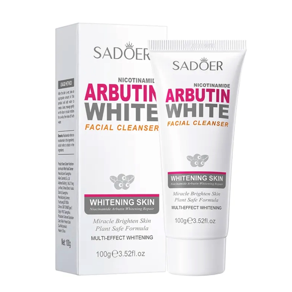 Sadoer Arbutin White Nicotinamide Facial Cleanser 100g | Shopee Malaysia