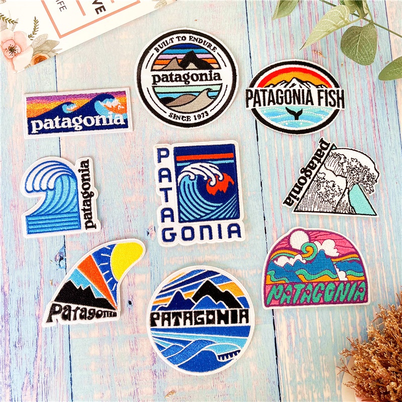 ♥ Patagonia - Artwork of Wave Iron-On Patch ♥ 1Pc DIY Sew on Iron on ...