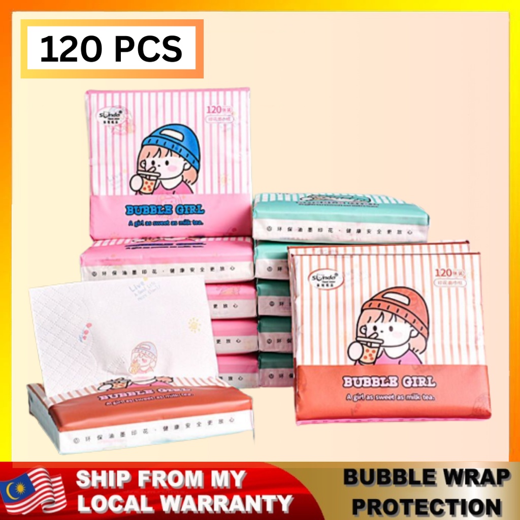 Bubble Girl Cartoon Printed Pocket Tissue / Watermark Pocket Tissue ...