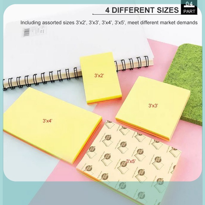 M&g Sticky Notes Neon Color Sticky Memos 100 Sheets (25 Sheets x 4 ...