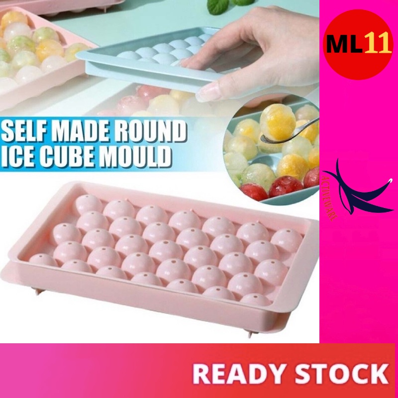 (33 Holes) Large Jelly Ice Ball Tray Ice Tray Ice Cube Maker Round Ice ...