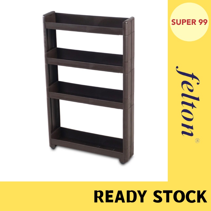 (4 TIER) FELTON Space Saver Slim Slide Storage Kitchen Rack Wheel Home ...