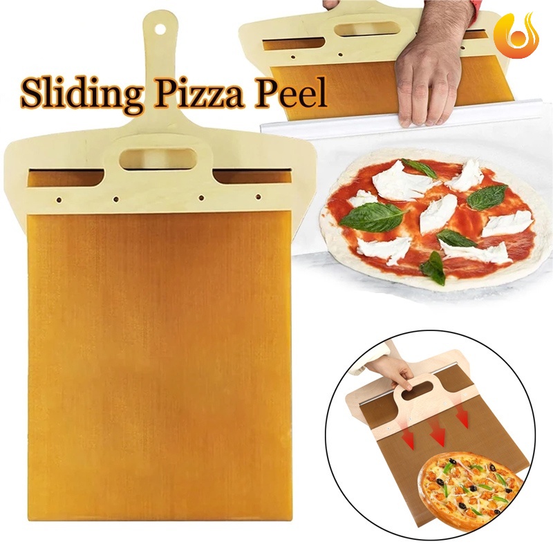 55x36cm Kitchen Wooden Handle Pizza Sliding Transfer Board / Pizza Food ...