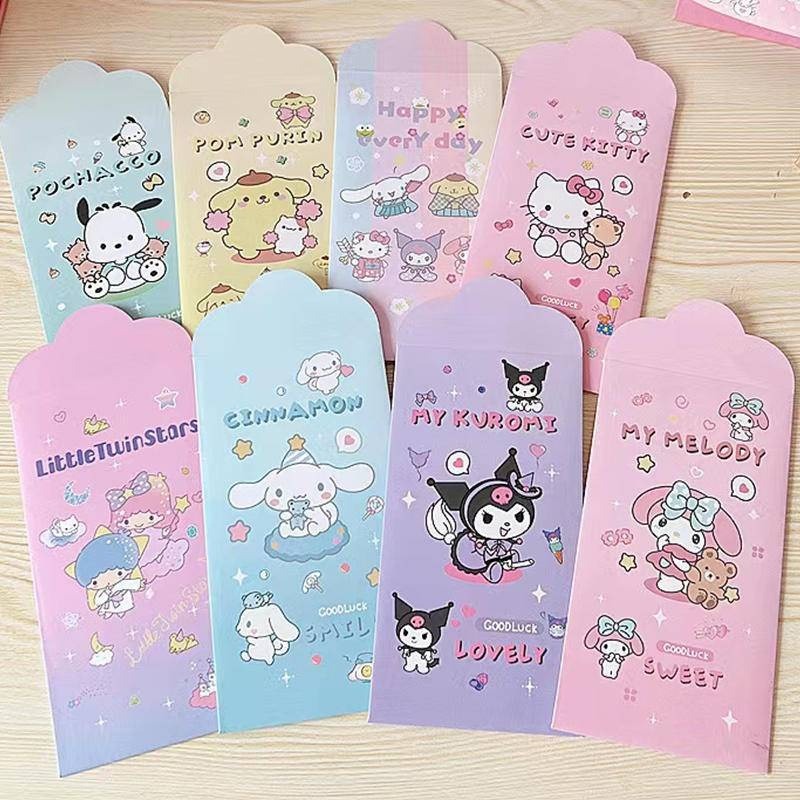 4pcs 2024 CNY Sanrio Cinnamoroll Mymelody Kuromi Pom Pom Purin Pochacco ...
