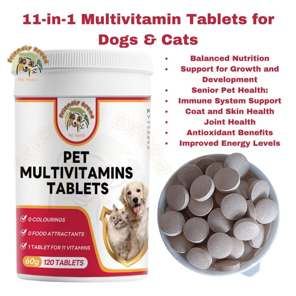 Pet Essential vitamin for Dog and Cat 11-in-1 multivitamins, Probiotic ...
