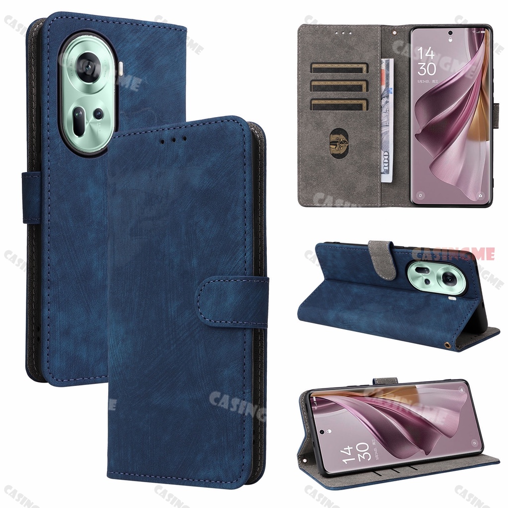 Oppo Reno 12 5G 2023 Flip Matte Leather Casing For Oppo Reno11 Reno 11 ...