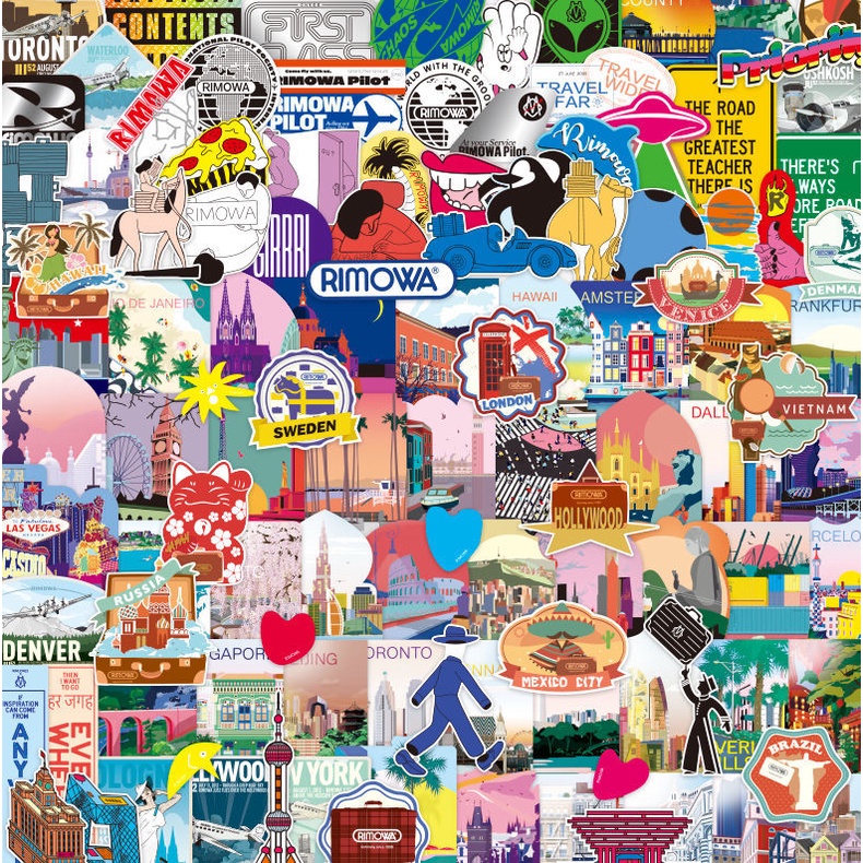 RIMOWA logo Retro architecture Sticker to Laptop Skateboart Guitar ...