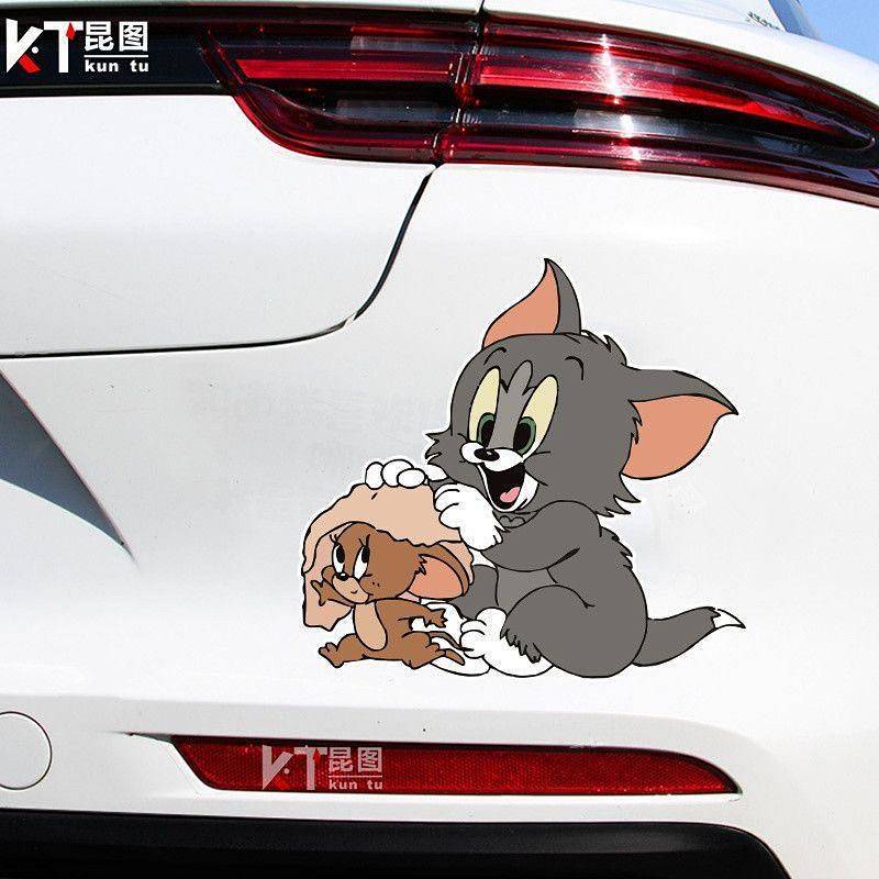 Car Scratch Occlusion Stickers Cat and Mouse Tom Jerry Classic Cartoon ...