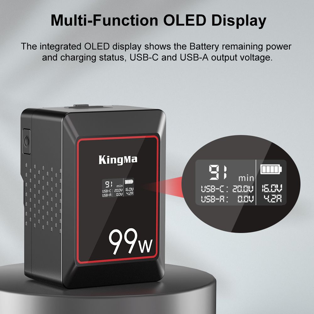 Kingma VMount Battery vb99 50wh / 99Wh Pocket Size For Camera / Monitor ...