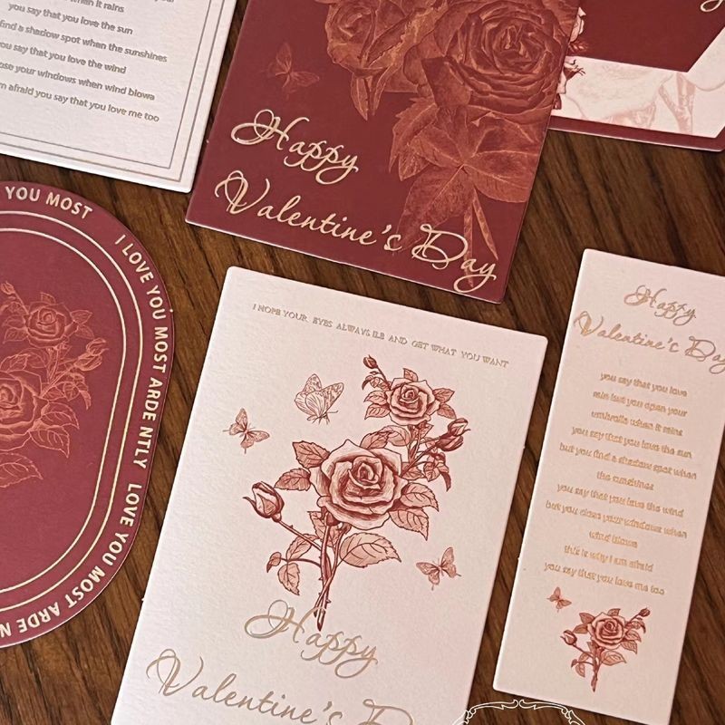 * 12Pcs Valentine's Day Cards, Fragrant Rose Series Greeting Cards ...