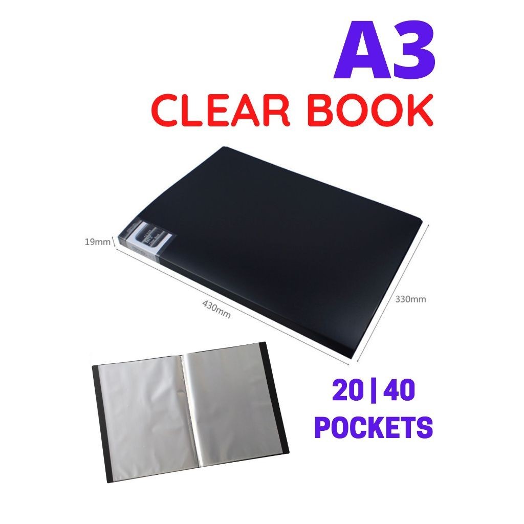 [ A3 CLEAR BOOK ] PP HARD COVER CLEAR BOOK (NON REFILLABLE / REFILLABLE ...